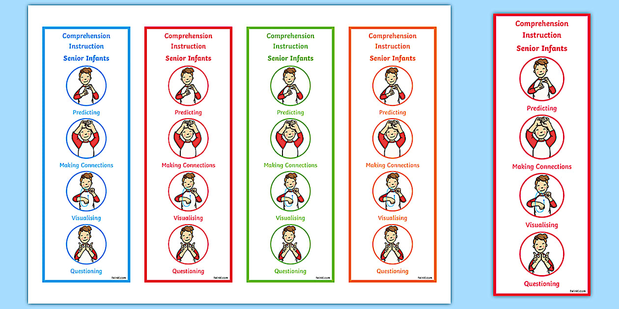 Comprehension Instruction Senior Infants Editable Bookmarks