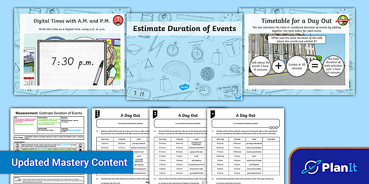 PlanIt Maths Y3 Measurement Lesson Pack 19 Comparing Timed Events (1)