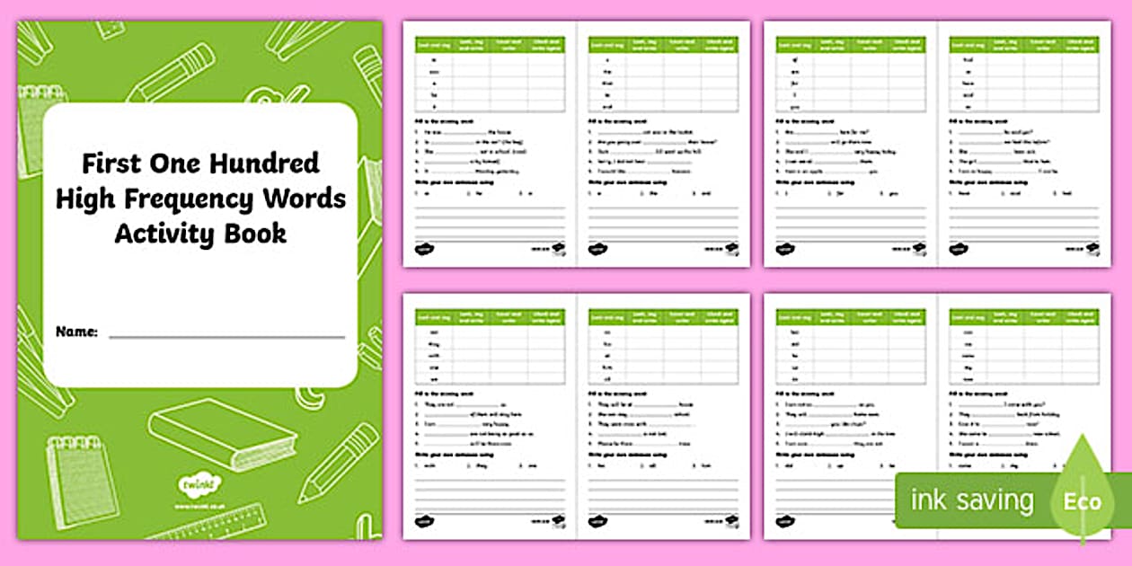 Hundred High Frequency Words Activity Book - Twinkl