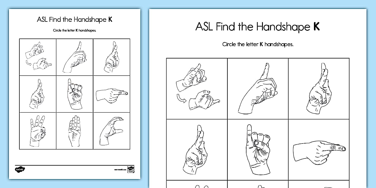 ASL Find the Handshape Letter K (Teacher-Made) - Twinkl