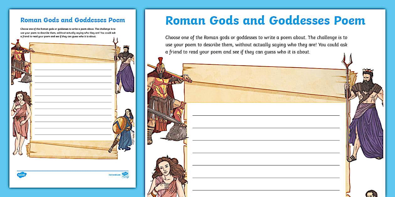 Roman Gods and Goddesses Poetry Activity (teacher made)