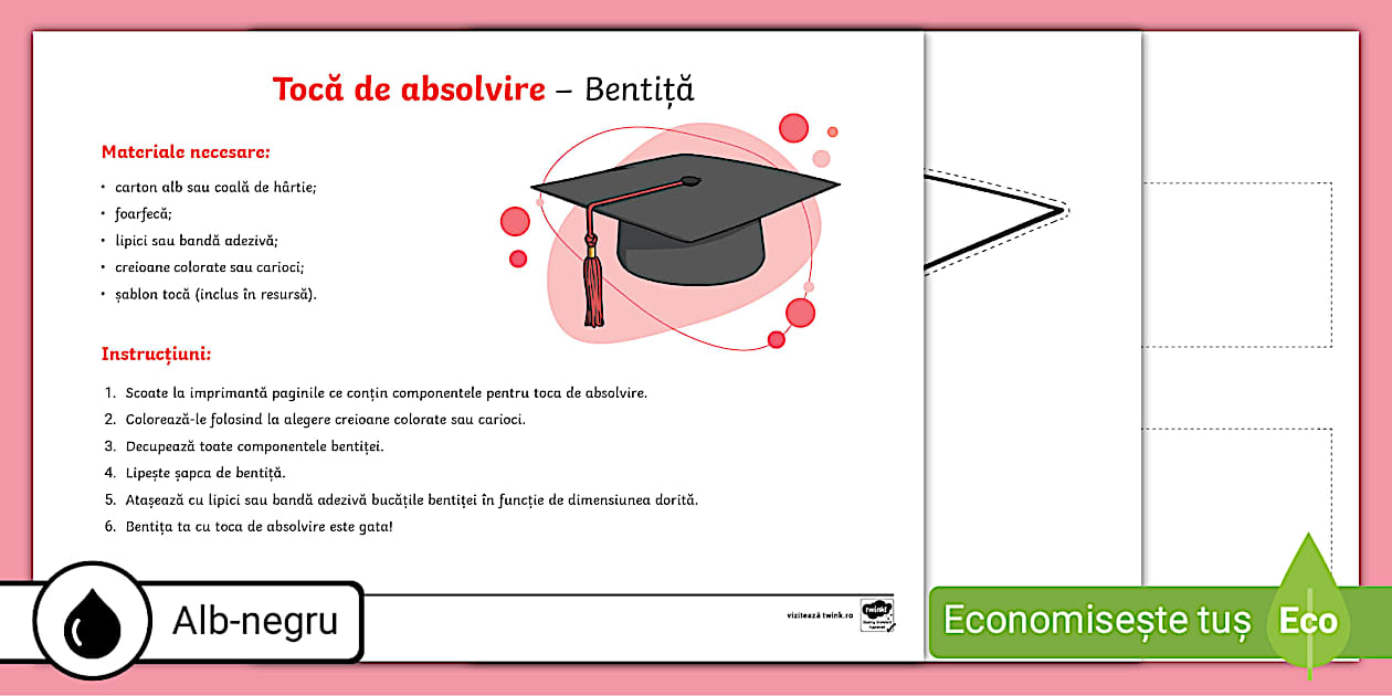 Tocă de absolvire – Activitate practică (teacher made)