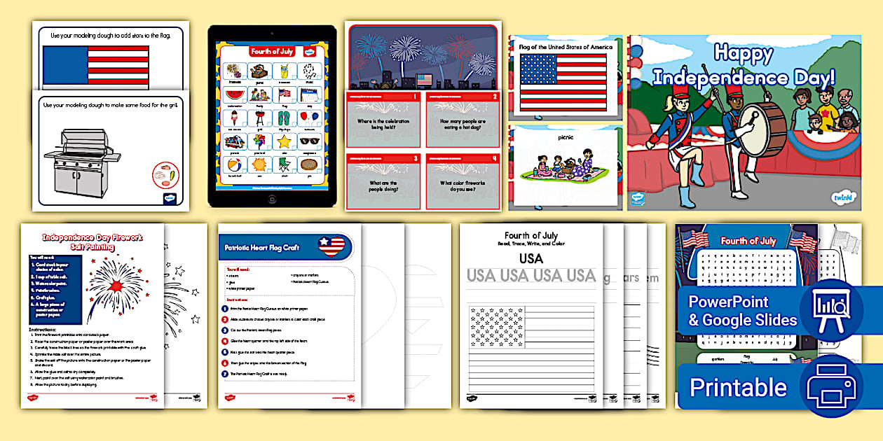 * NEW * 4th of July Activity Sheets for K-2nd Grade | Twinkl USA