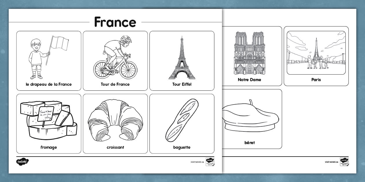 Coloriages : France - Twinkl Canada (teacher made) - Twinkl