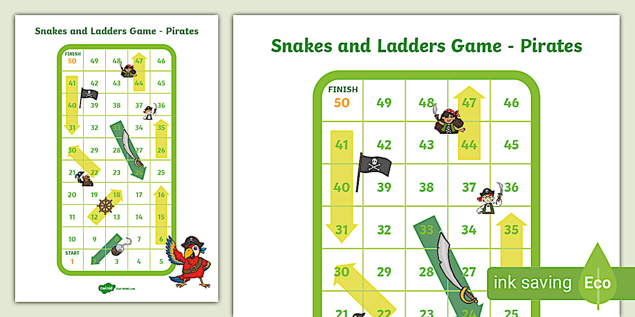 Snakes and Ladders Activity (Pirates) (teacher made)