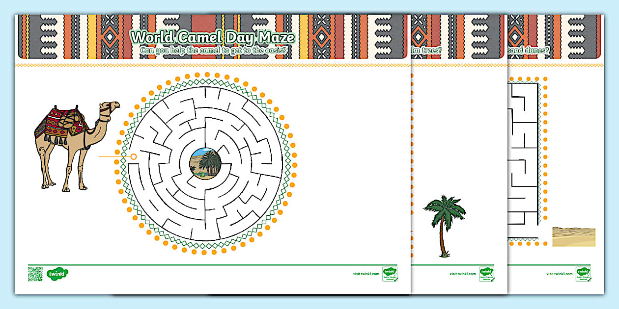 World Camel Day Mazes (Teacher-Made) - Twinkl