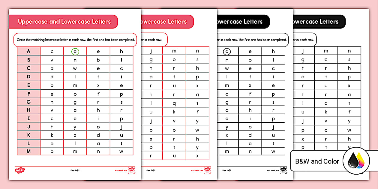 Uppercase and Lowercase Letter Matching for PreK-K - Twinkl