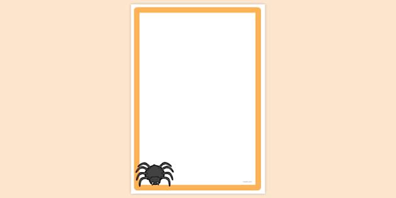 Simple Blank Spider Page Border | Page Borders | Twinkl