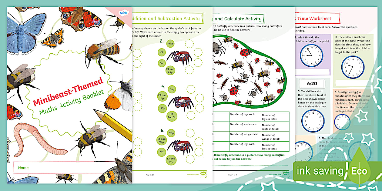 Minibeast-Themed Maths Activity Booklet LKS2 (Ages 7 - 9)