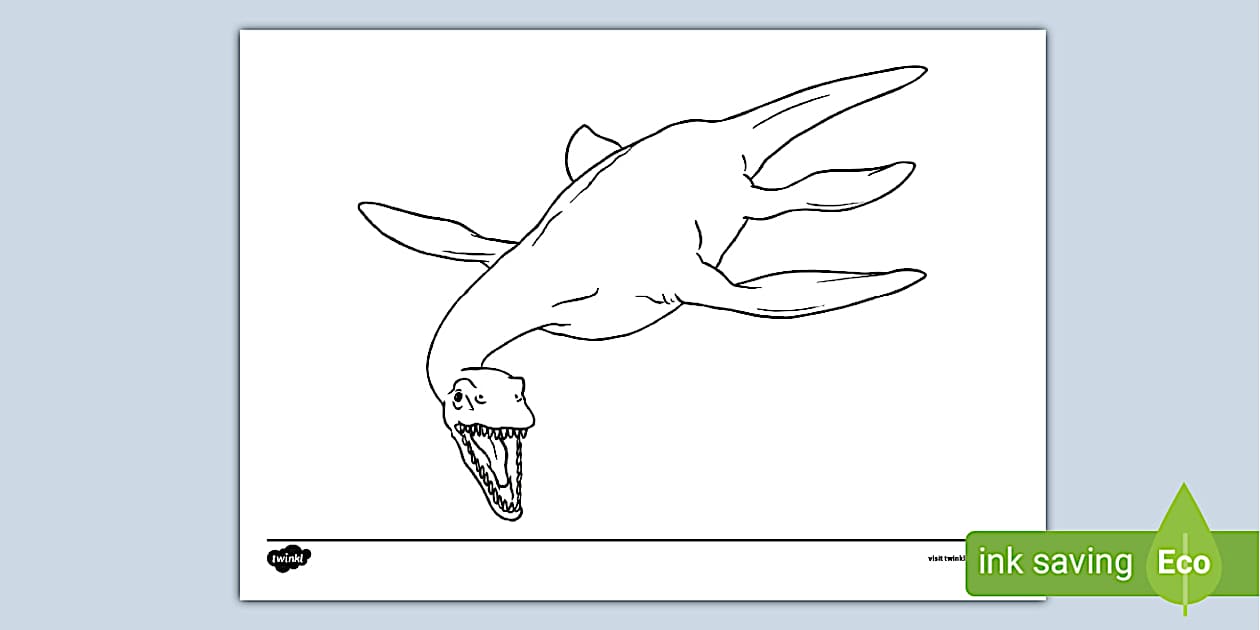 Plesiosaurus Colouring Page (teacher made) - Twinkl