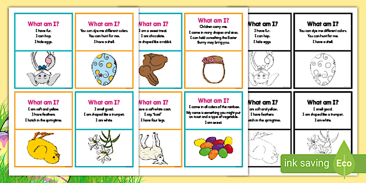 What Am I? Easter Guessing Card Game | Twinkl USA Resource