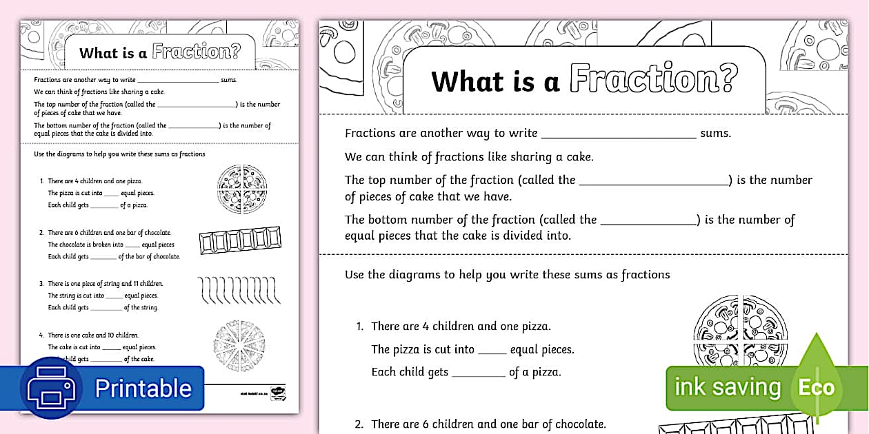 What is a fraction activity sheet (teacher made) - Twinkl