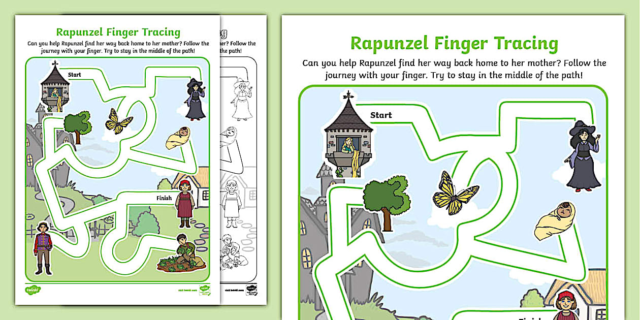 Rapunzel Finger Tracing Activity (teacher made) - Twinkl