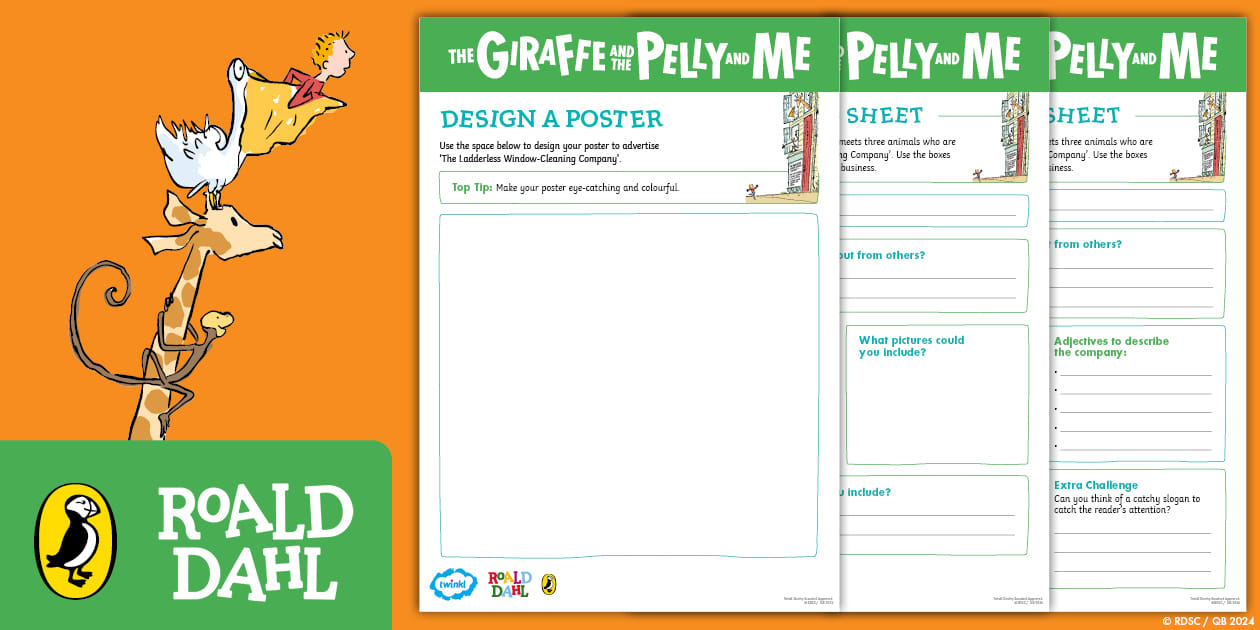 FREE! - The Giraffe and the Pelly and Me: Design a Poster Activity ...