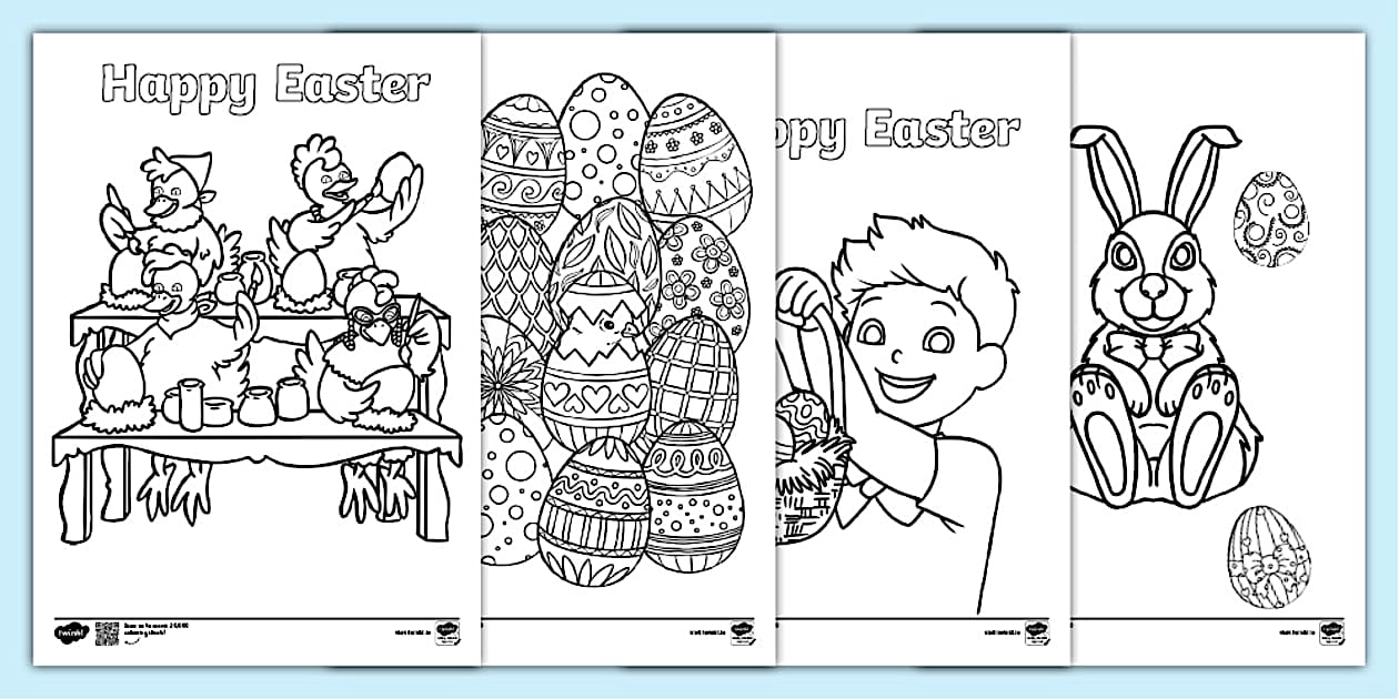 Easter Colouring Page For Children - Twinkl Ireland