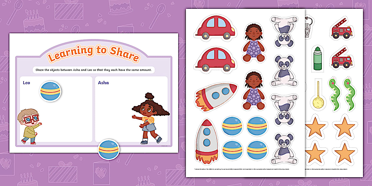 👉 Sharing is Caring Worksheet | Learn to Share | Twinkl EYFS