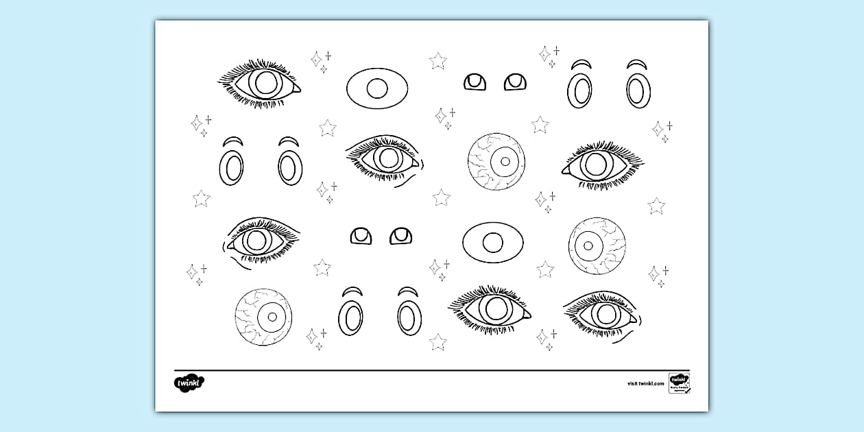 Eye Doodle Colouring Page (teacher made) - Twinkl