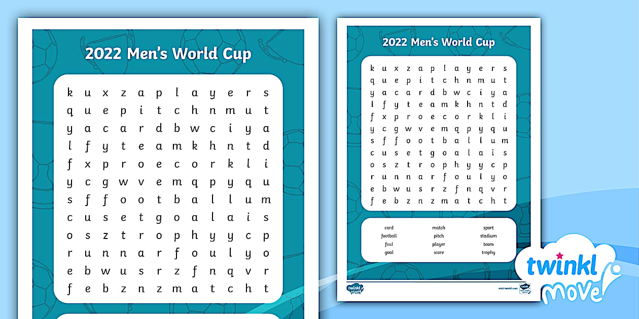 2022 Men's World Cup Word Search (teacher made) - Twinkl