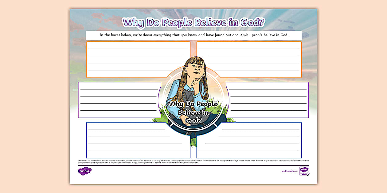 Why Do People Believe in God? Mind Map (teacher made)