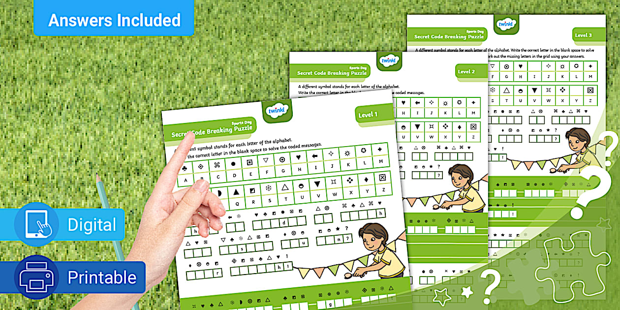 Sports Day Secret Coding Breaking Puzzle - AL (teacher made)