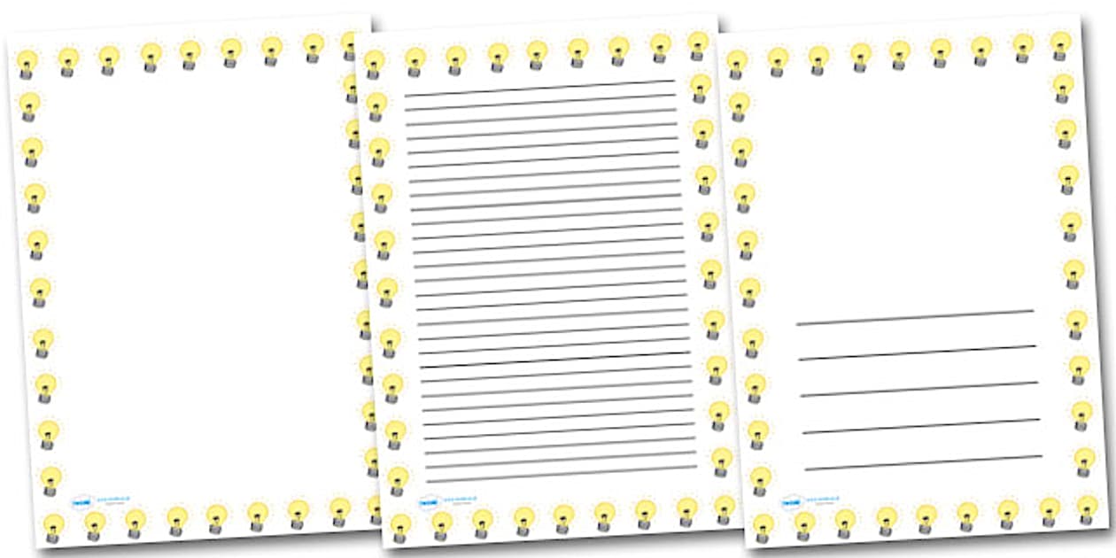Editable Light Bulb Portrait Page Borders (teacher made)