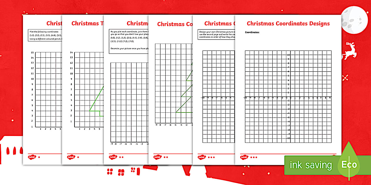 UKS2 Maths Christmas Graphs and Coordinates Differentiated Activity Pack