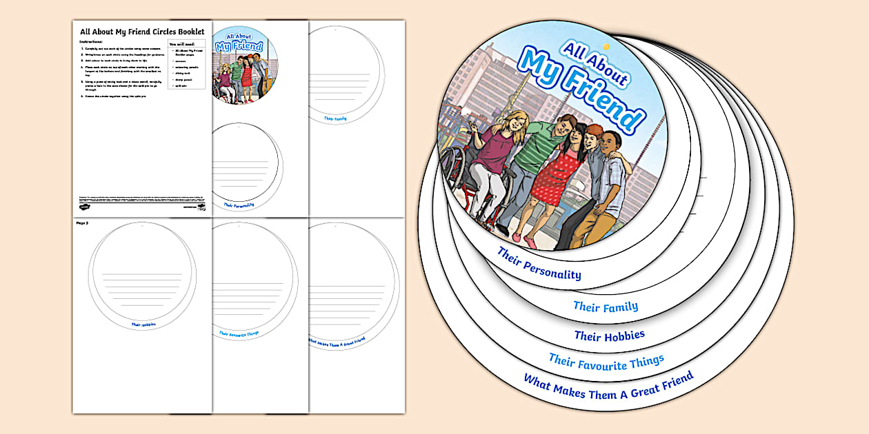 All About My Friend Circles Booklet (Teacher-Made) - Twinkl
