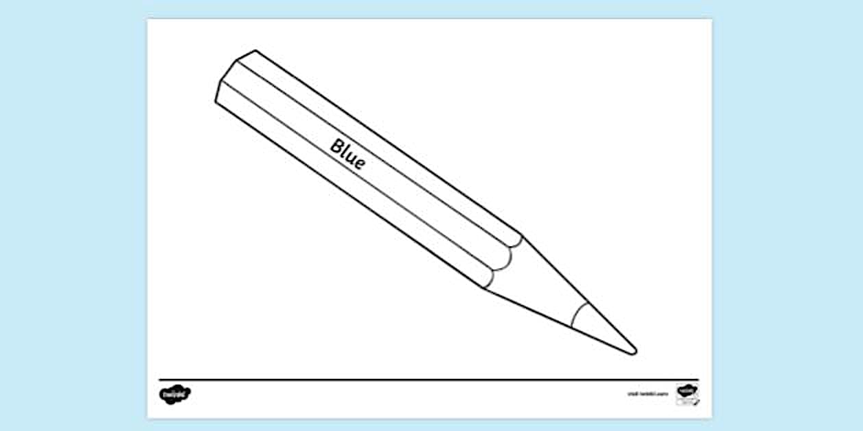Blue Pencil Colouring | Colouring Sheets (Teacher-Made)