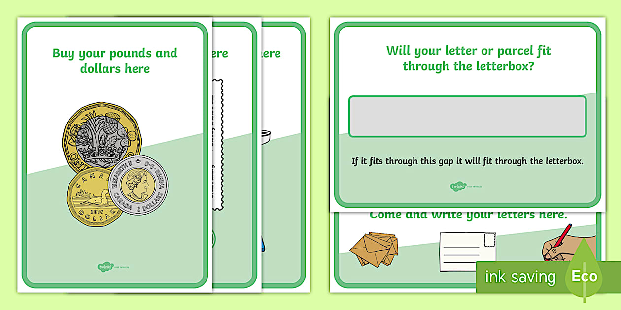 The Post Office Aistear Role-Play Signs (teacher made)