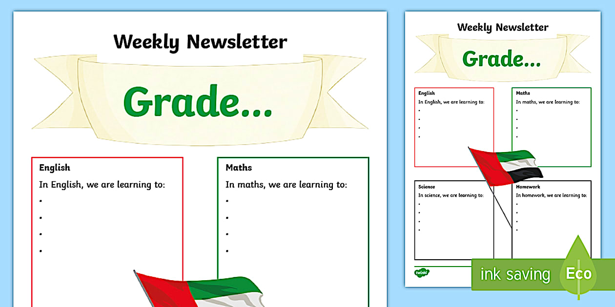 Editable Weekly Newsletter Template - Twinkl