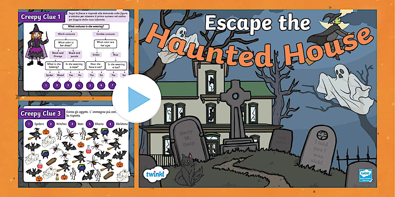 Gioco Escape room Halloween (teacher made) - Twinkl