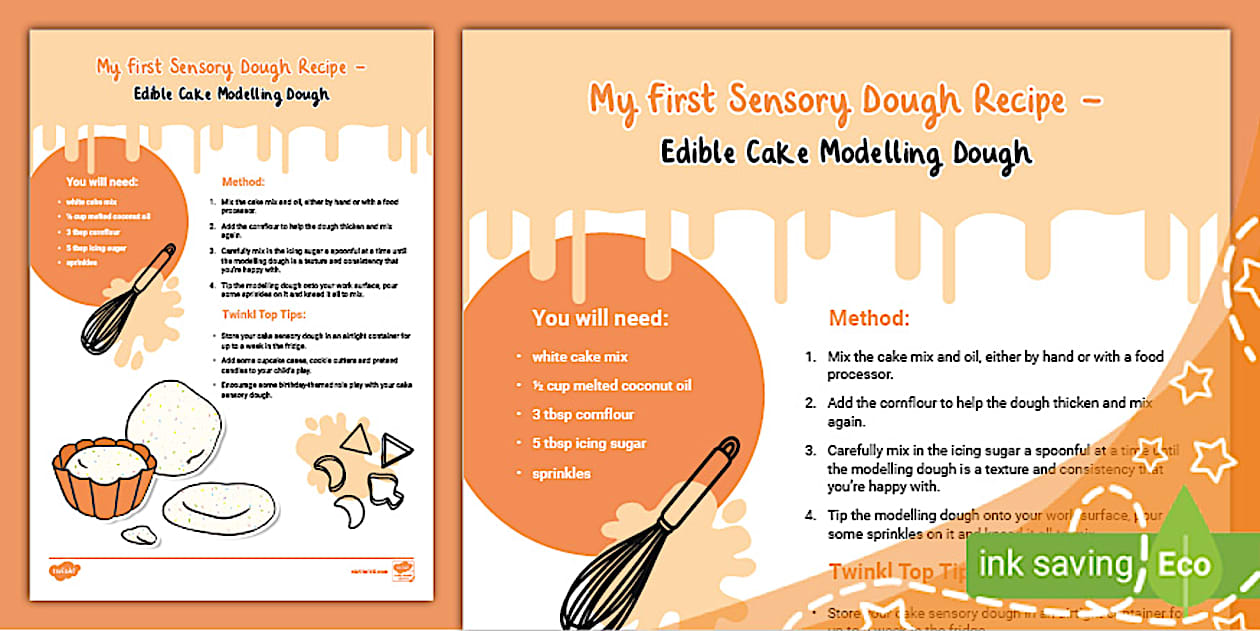 FREE! - My First Sensory Dough - Edible Cake Sensory Dough Recipe