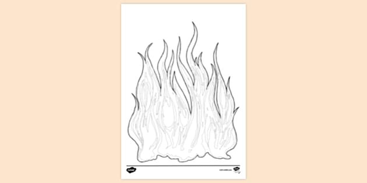 Fire Colouring Sheet (teacher made) - Twinkl