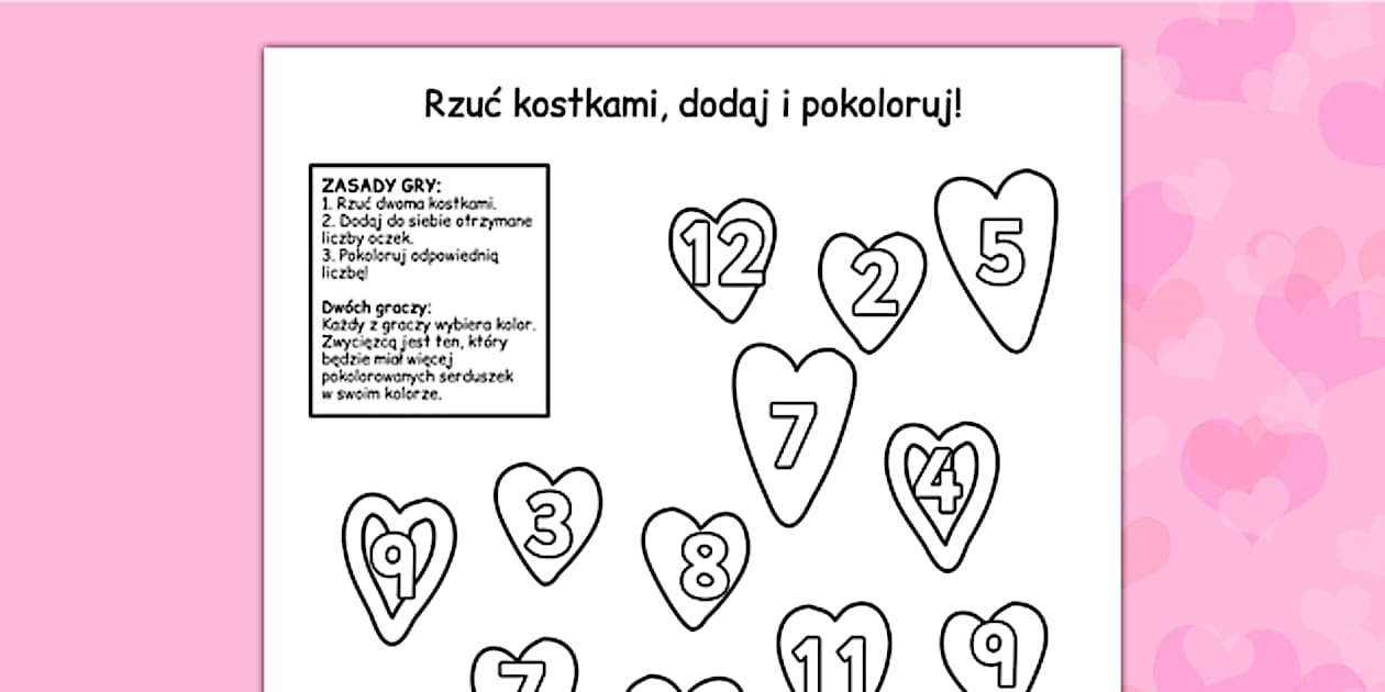 Gra planszowa Walentynki po polsku (teacher made) - Twinkl
