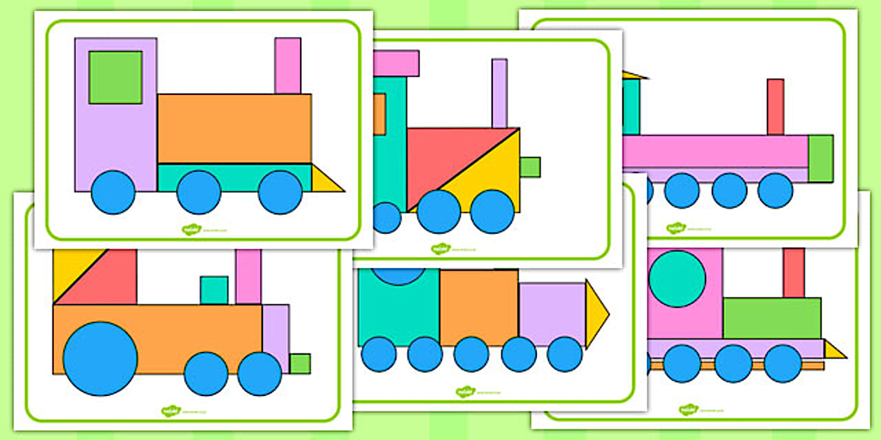 Shape Train Picture Pack (Teacher-Made) - Twinkl