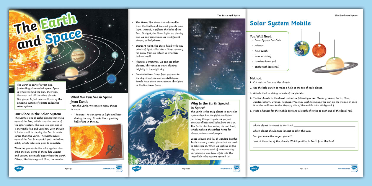 Earth and Space (Lehrer gemacht) - Twinkl