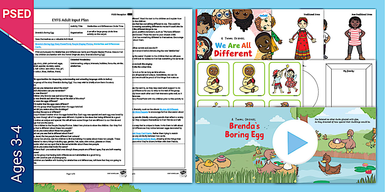 Kindergarten Similarities and Differences Plan and Resource Pack