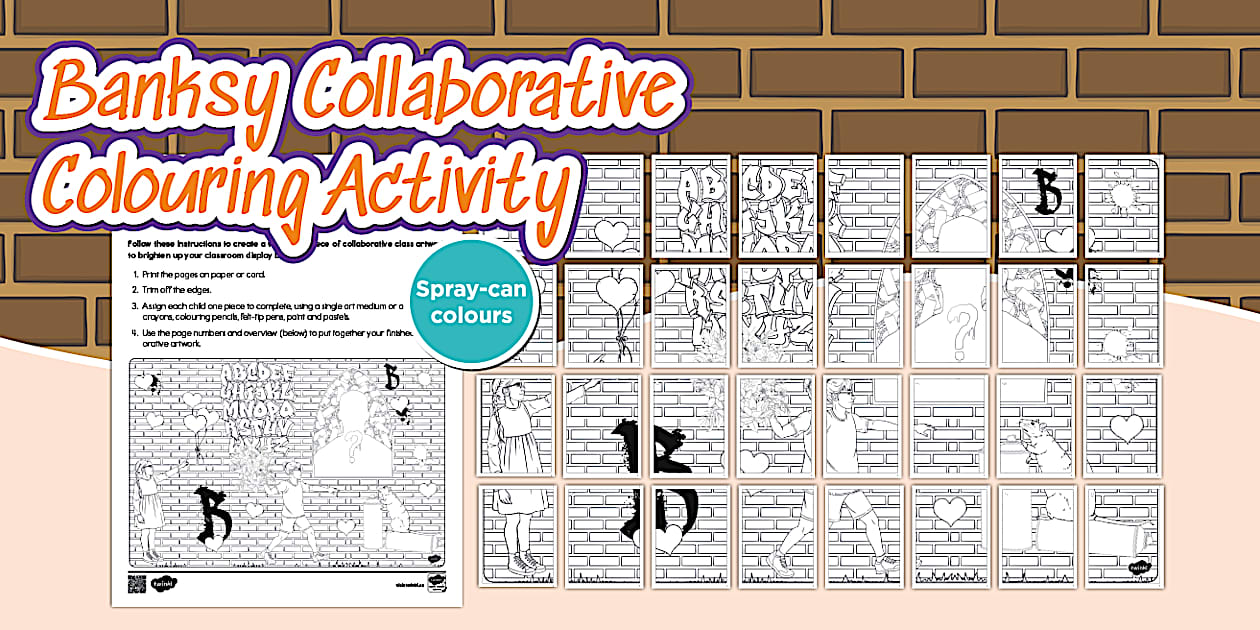 * NEW * Banksy Collaborative Colouring Activity