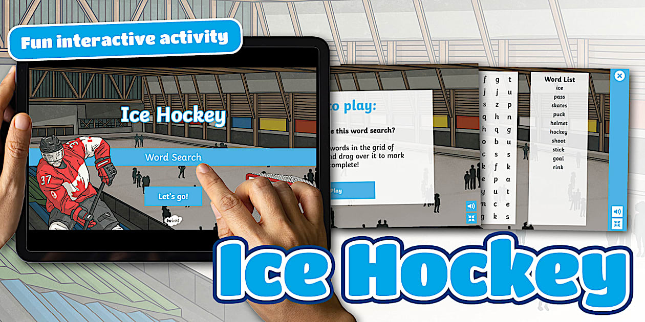 Ice Hockey Interactive Word Search - Twinkl