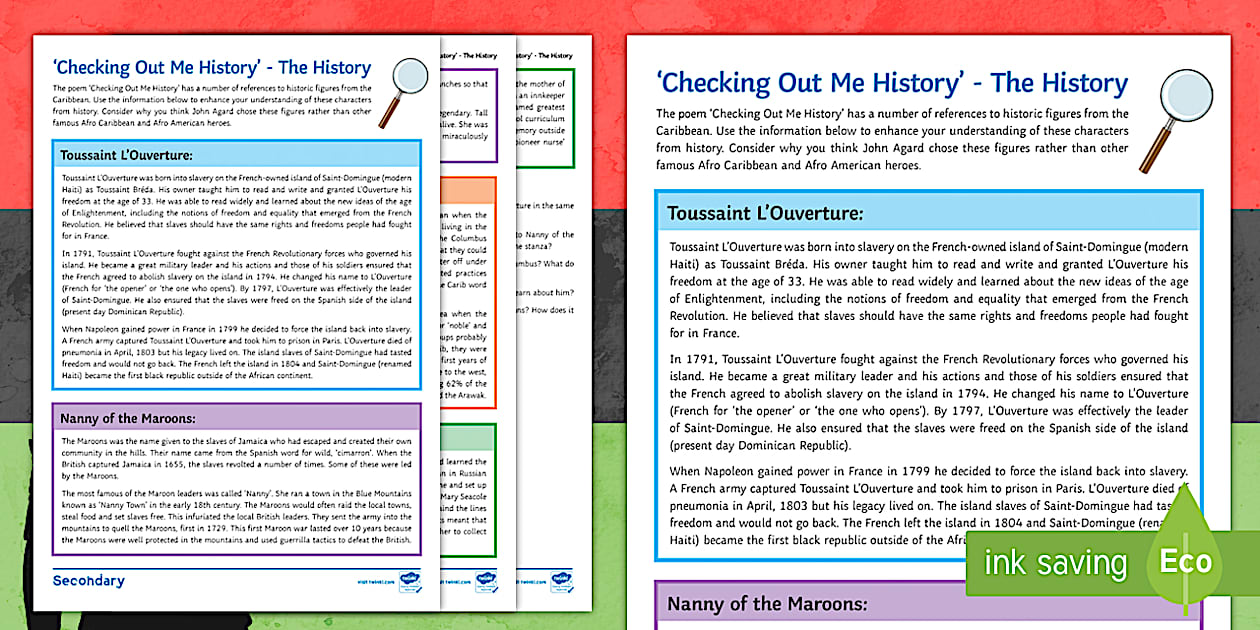GCSE 'Checking Out Me History' The History Worksheet / Worksheet