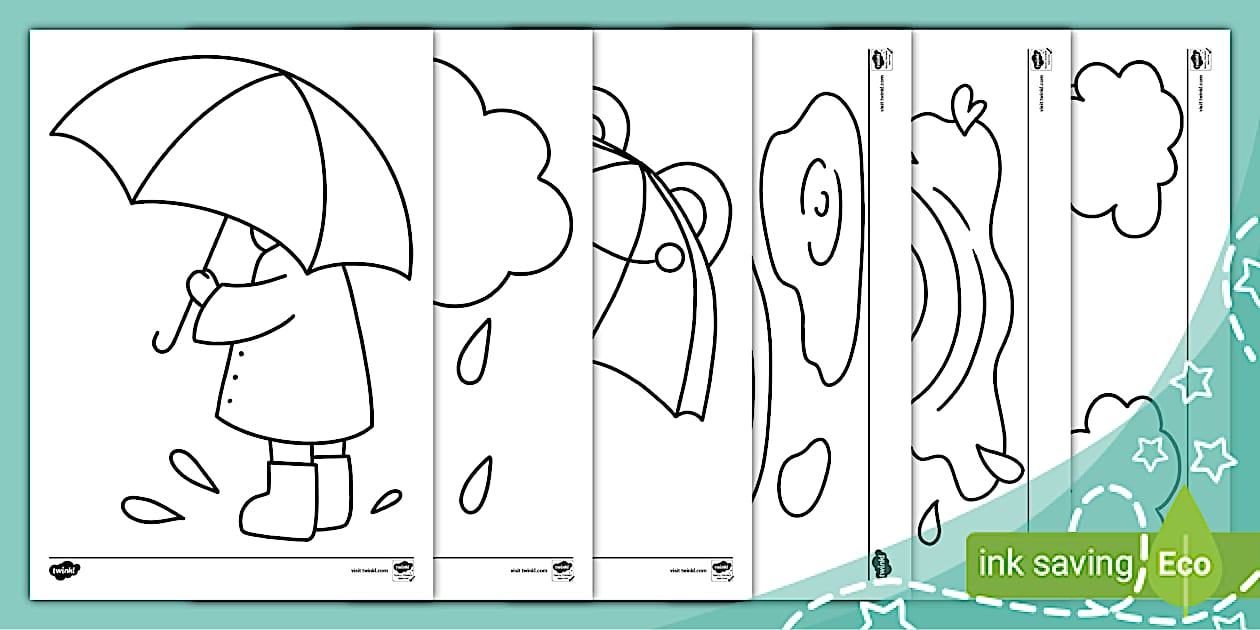 My First Rainy Day Colouring Pack (teacher made) - Twinkl