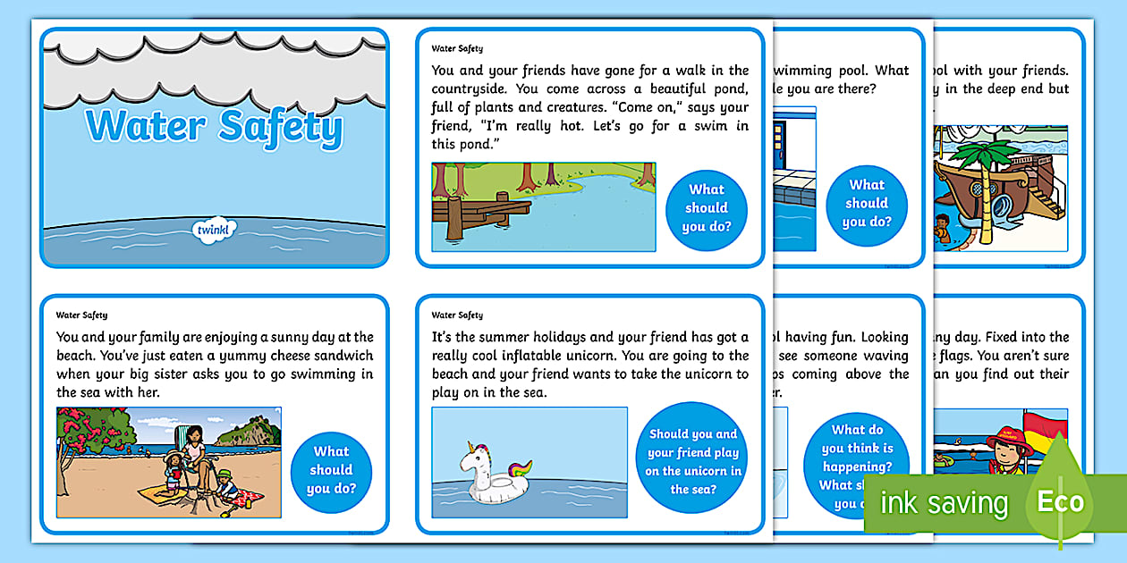 Water Safety Discussion Cards | Parents Resource - Twinkl