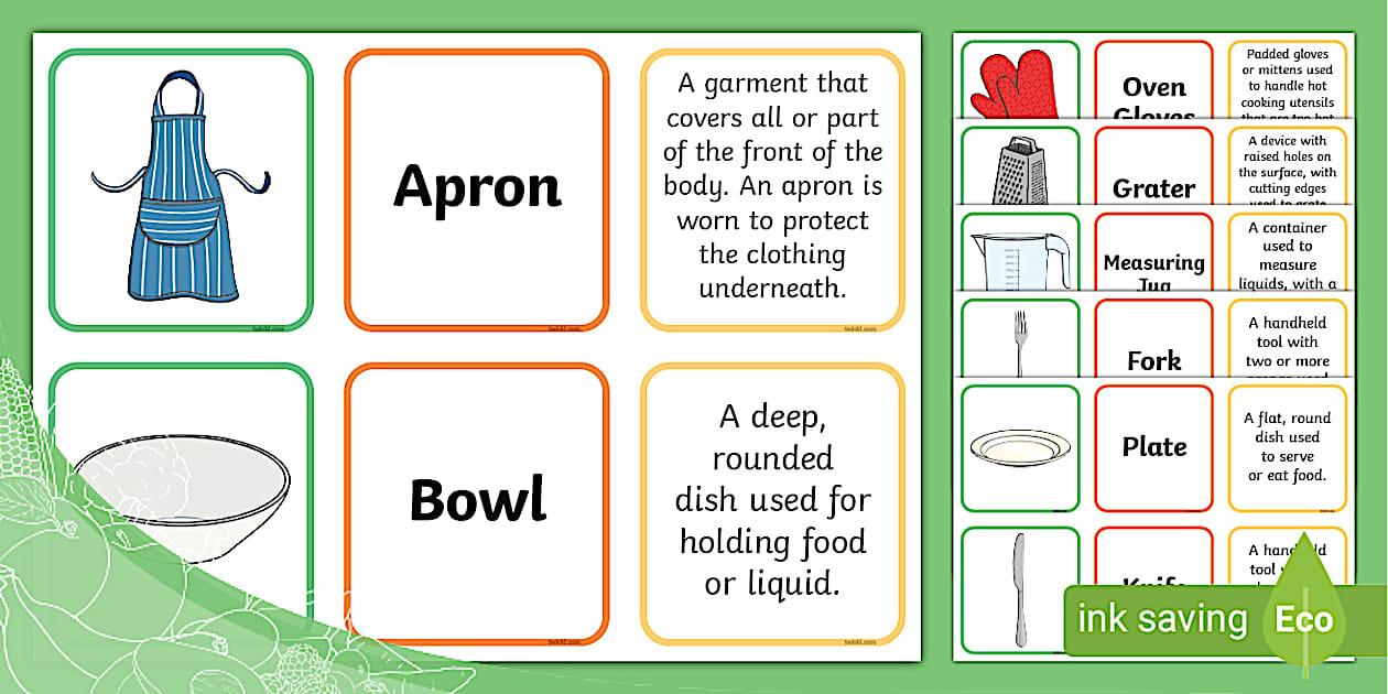 Editable Kitchen Utensils Matching Cards (professor feito)