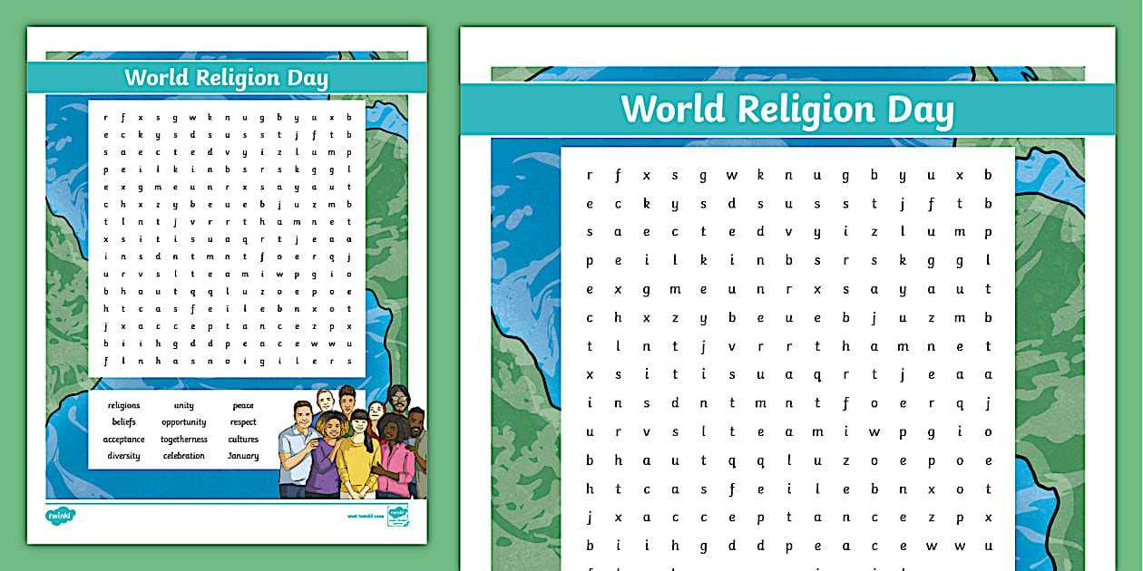 World Religions Word Search for 4th Grade | Twinkl USA