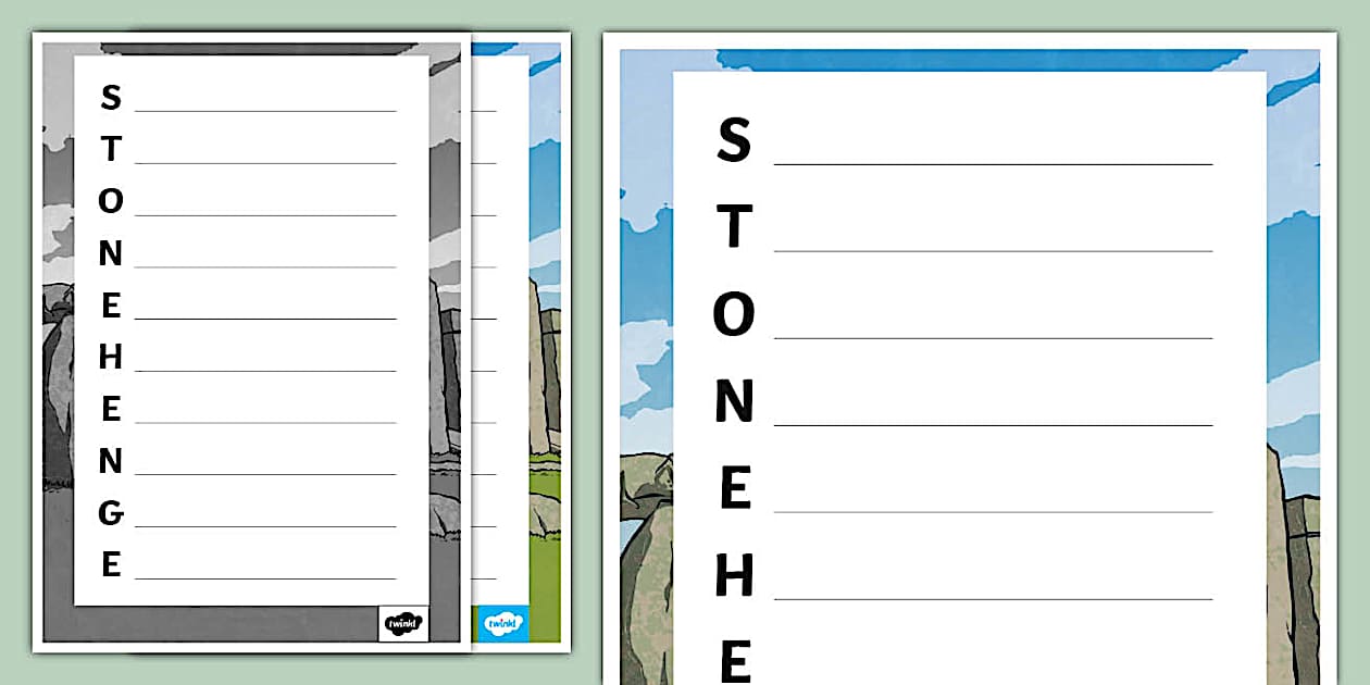 Stonehenge Acrostic Poem Writing Template