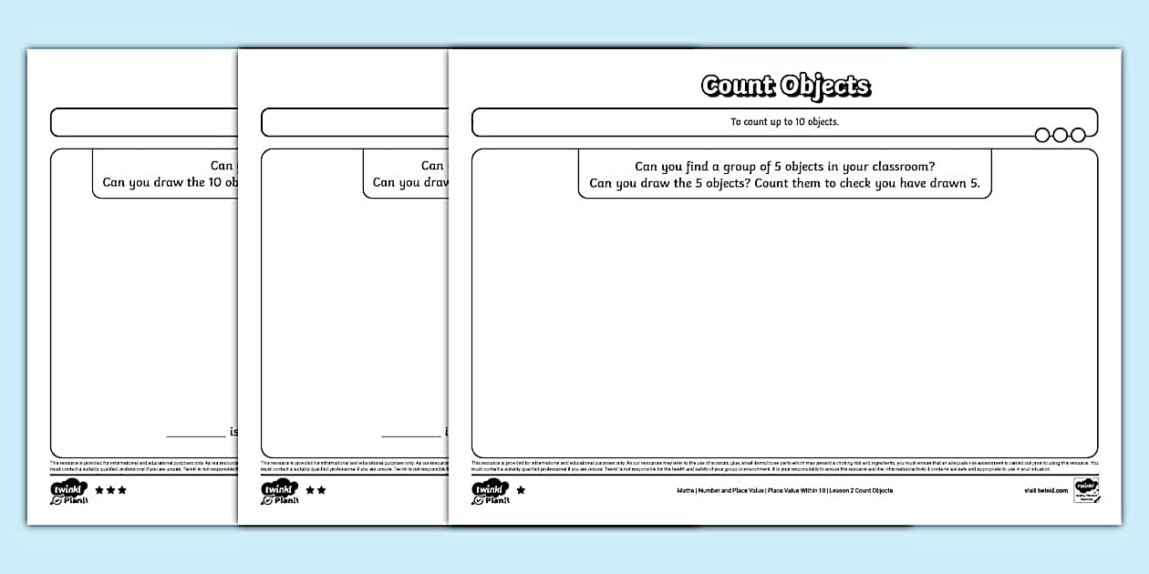 👉 Count Objects Differentiated Maths Worksheets - Twinkl