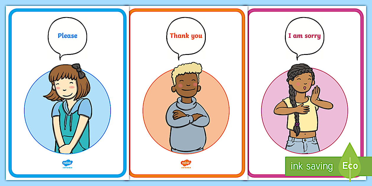 Good Manners Display Posters (Teacher-Made) - Twinkl