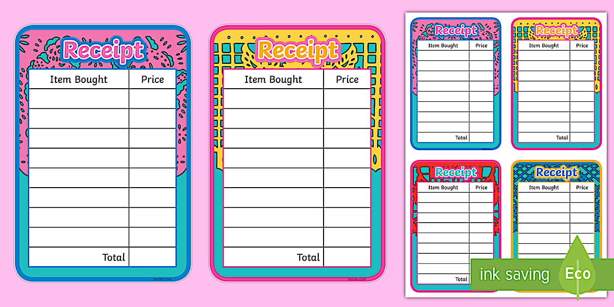 Mexican Restaurant Role Play Receipt (teacher made) - Twinkl