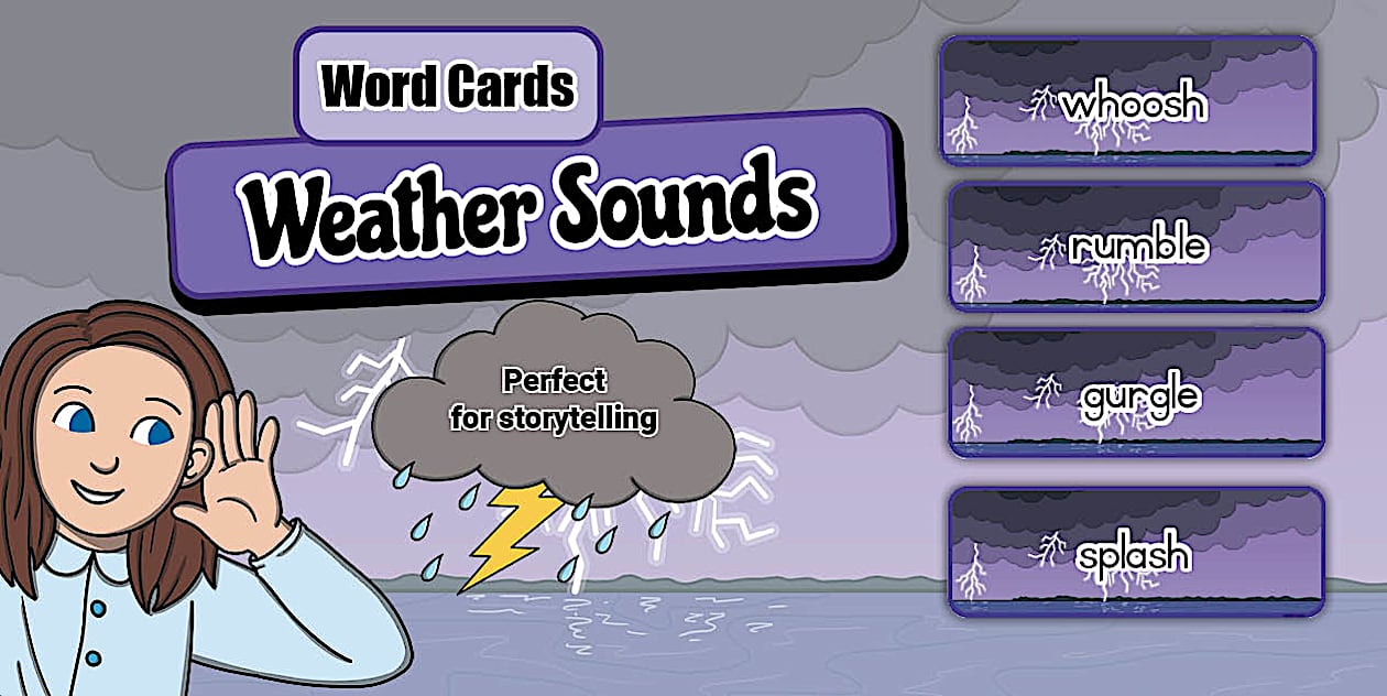Foundation Phase Home Language - Weather Sounds - Word Cards (CAPS Aligned)