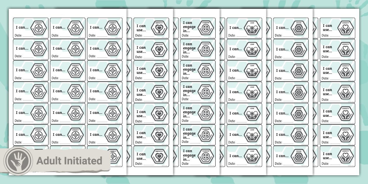 Meta-Skills Play Stickers Rectangle (teacher made) - Twinkl